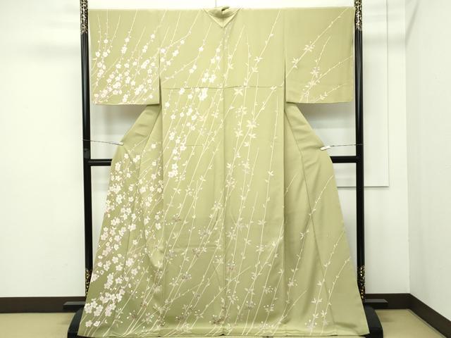 平和屋本店●極上　本加賀友禅作家　小田美知代　訪問着　枝花文　木蘭色地　逸品　未使用　CZAA4755s6