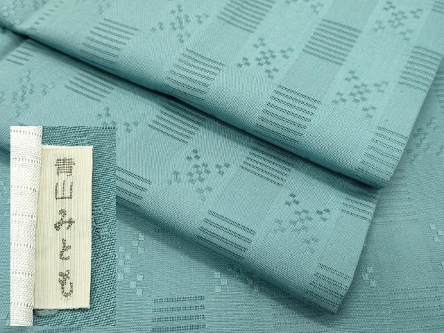 平和屋本店■希少　沖縄県最高級織物　夏物　首里花倉織　首里織　花織・絽織・紗織　青山みとも　錆浅葱色　逸品　CZAA2309s5