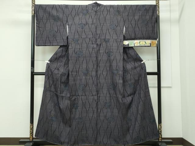 平和屋本店■極上　本場結城紬　重要無形文化財　奥順　100亀甲　立涌風景文　証紙付き　逸品　未使用　CZAA2346s5