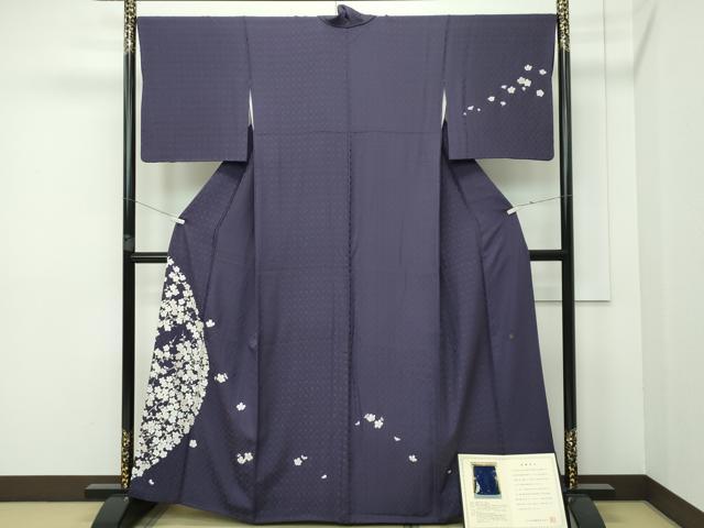 平和屋本店■極上　山口美術織物　皇室　伊勢神宮御用　西陣織　訪問着　総刺繍　錦繍　枝花文　金糸　滅紫色地　冊子付　逸品　CZAA2358s5