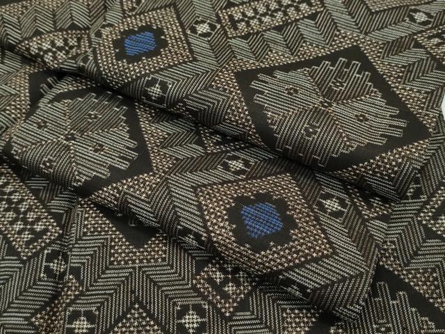 平和屋本店■希少　本場大島紬　龍郷絣　逸品　CZAA2471s5