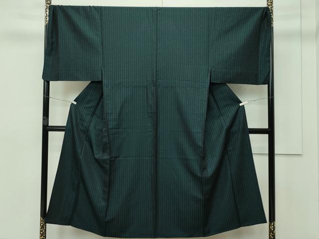 平和屋本店■極上　男性　お召　キングサイズ　単衣　間道　銀糸　逸品　CZAA2501s5