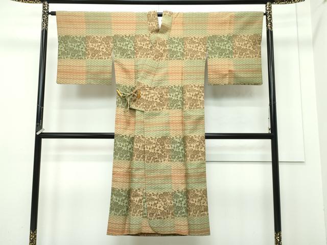 平和屋本店■極上　道中着　ロング丈　絞り　花丸文　金彩　葡萄鼠色　逸品　未使用　CZAA2555s5