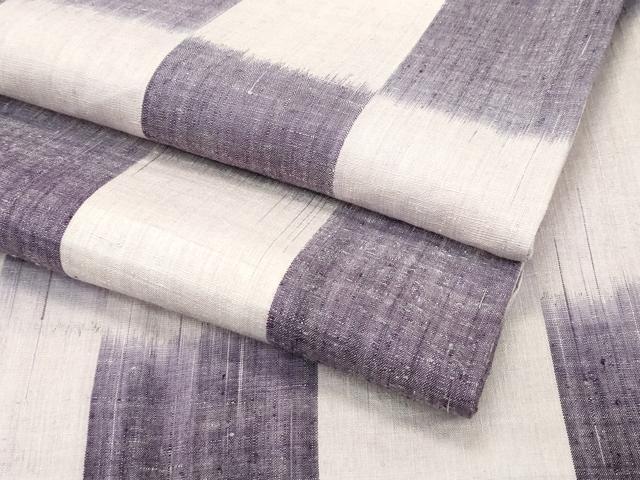 平和屋本店●極上　本場結城紬　重要無形文化財　毛万絣　市松文様　逸品　未使用　CZAA2562s5