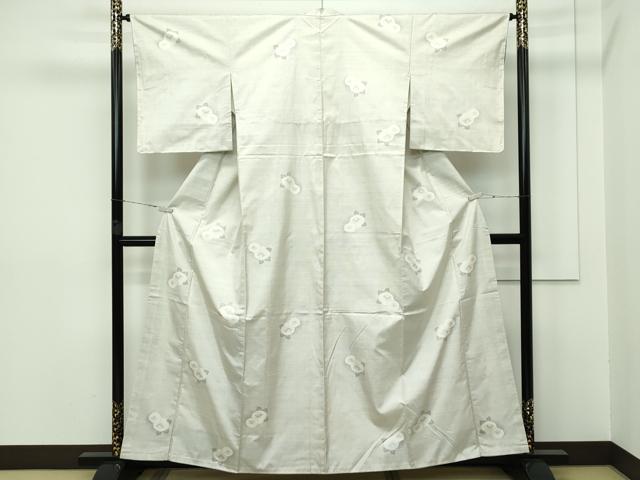 平和屋本店■極上　本場大島紬　白大島紬　桑原織物 二代目　桑原啓之介　9マルキ　白絣　躍進　証紙付 未使用　DZAA1561kh4 平和屋本店□極上 本場大島紬 白大島紬 桑原織物 二代目 桑原啓之介