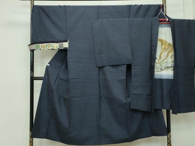 平和屋本店■極上　男性　結城紬　アンサンブル　はたおり娘　キングサイズ　霞文　証紙付き　逸品　CZAA2606s5