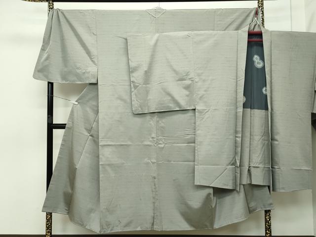 平和屋本店■極上　男性　紬　アンサンブル　キングサイズ　横段文　生壁色地　逸品　未使用　CZAA2607s5