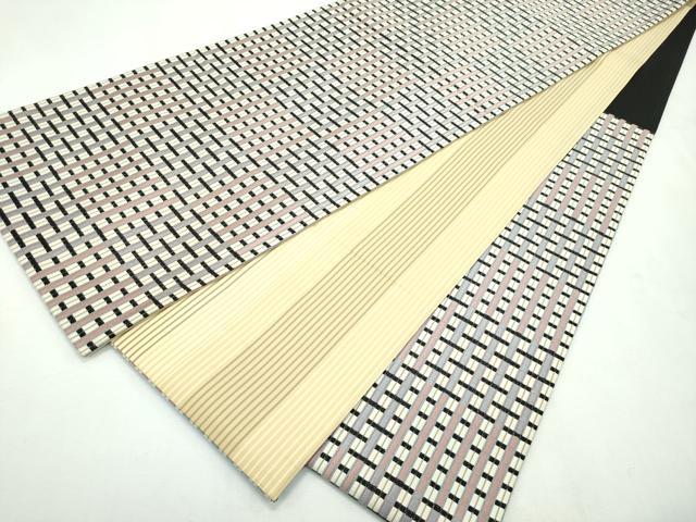 平和屋本店■極上　両面　六通柄袋帯　網目文　ますいわ屋扱い　逸品　CZAA2619s5