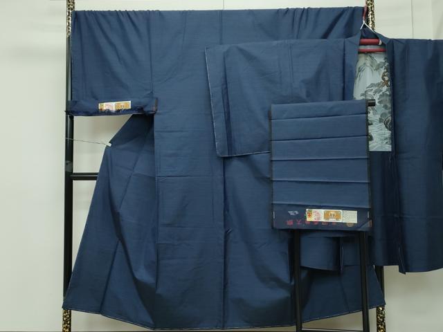 平和屋本店■極上　男性　本場大島紬　アンサンブル　キングサイズ　100亀甲　総詰め　証紙付き　逸品　未使用　CZAA2670s5