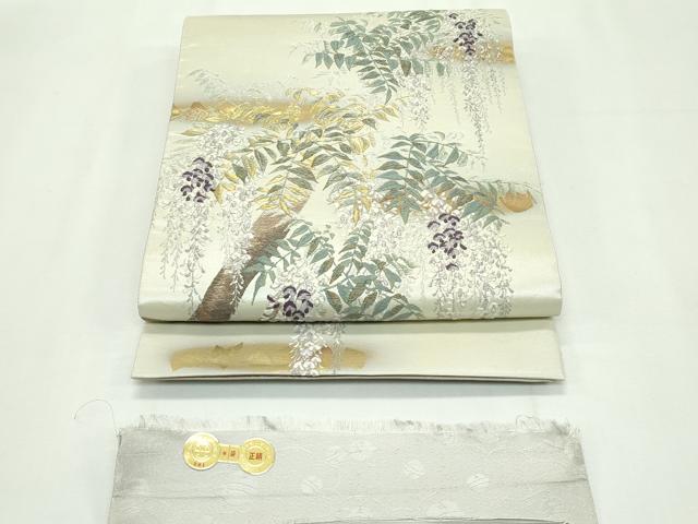 平和屋本店■極上　西陣　浅山織物謹製　両面　六通柄袋帯　唐織　真珠　本金箔　証紙付き　逸品　CZAA2681s5