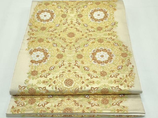 平和屋本店■極上　西陣　川島織物　六通柄　本袋帯　正倉院花文　金銀糸　逸品　CZAA2689s5