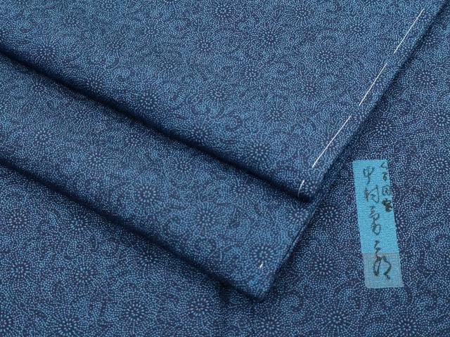 平和屋本店■極上　重要無形文化財　人間国宝　中村勇二郎　江戸小紋　古代菊　逸品　未使用　CZAA2703s5