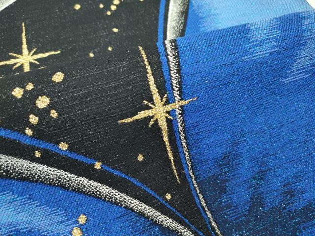 平和屋着物○極上 両面 六通柄袋帯 星 スペード 金糸 逸品 CZAA3042S5