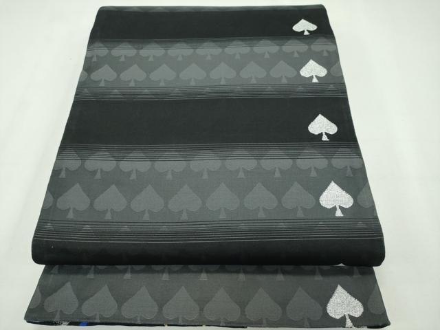 平和屋着物■極上　両面　六通柄袋帯　星　スペード　金糸　逸品　CZAA3042S5 平和屋着物○極上 両面 六通柄袋帯 星 スペード 金糸 逸品 CZAA3042S5