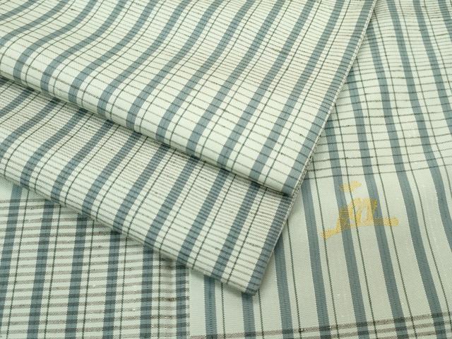 平和屋本店■極上　能州紬　絲藝苑　上島洋山　間道　逸品　CZAA2751s5