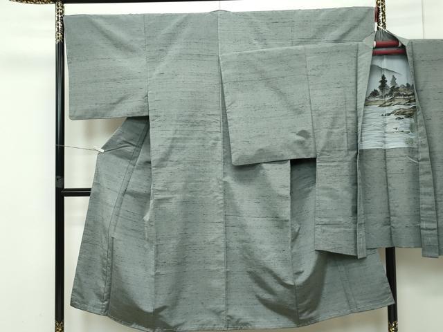 平和屋本店■極上　男性　紬　アンサンブル　霞文　逸品　未使用　CZAA2793s5