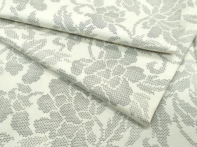 平和屋本店■極上　本場大島紬　白大島　9マルキ　更紗花文　逸品　未使用　CZAA2811s5