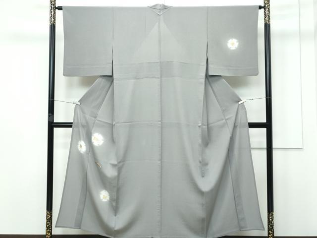 平和屋着物■極上　夏物　訪問着　絽縮緬　竹屋町刺繍　蛍暈し　千鳥　灰汁色地　逸品　CZAA2882s5