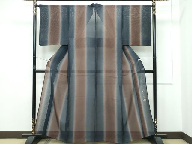 平和屋着物■極上　夏物　十代目　歌舞伎役者　坂東三津五郎　小紋　立波紋紗　暈し染め　逸品　CZAA2883s5