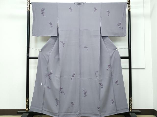 平和屋着物■極上　東京友禅　菅有鬼一　付下げ　白鷺　手描き　蔦の葉文　煤色地　逸品　CZAA2913s5