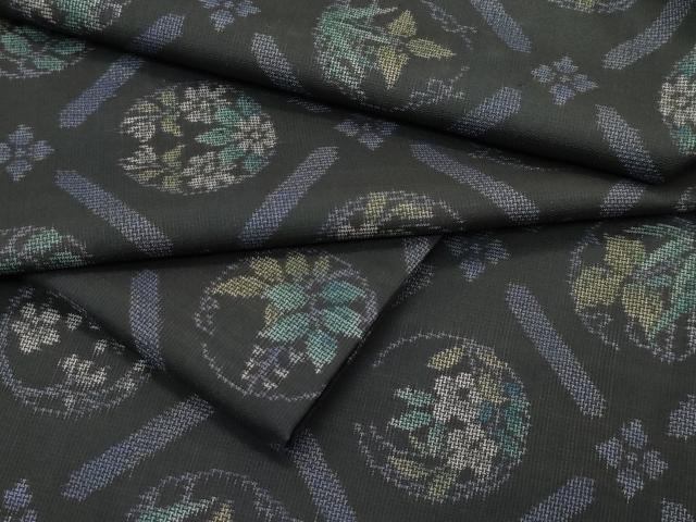 平和屋着物■極上　本場大島紬　9マルキ　草花丸文　ますいわ屋扱い　逸品　CZAA2938s5