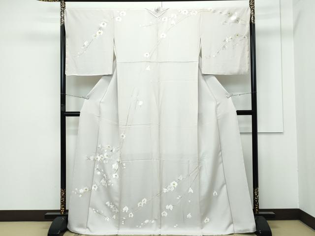 平和屋本店■極上　訪問着　総刺繍　胡蝶蘭　金銀糸　灰梅色地　逸品　未使用　CZAA2958s5