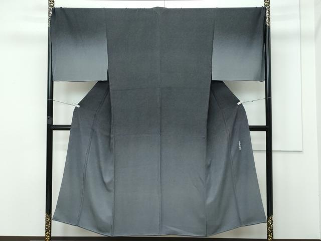 平和屋本店■極上　男性　訪問着　江戸小紋　キングサイズ　蜃気楼　鮫小紋柄　黒地　裏地：白馬　逸品　CZAA2971s5