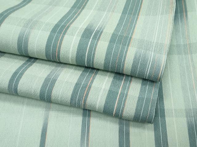 平和屋着物■極上　夏物　明石ちぢみ　格子柄　逸品　CZAA2976s5