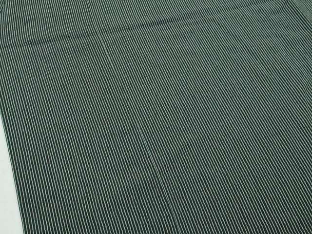 平和屋着物□極上 道中着 ロング丈 縞 黒地 逸品 CZAA2978s5