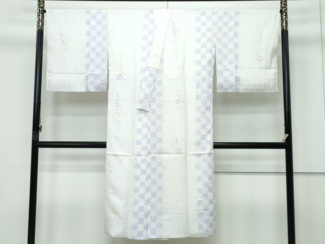 平和屋着物■上質な長襦袢　袷　市松草木文　金彩　逸品　未使用　CZAA2980s5