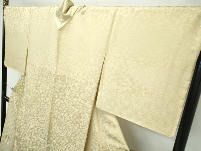 平和屋着物□極上 無地絵羽訪問着 唐織 木蘭色 流水草花丸