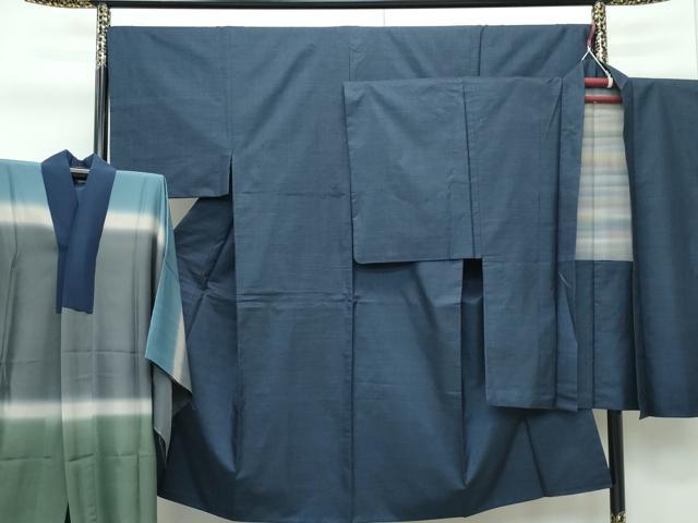 平和屋着物■極上　男性　本場大島紬　アンサンブル・長襦袢セット　100亀甲　総詰め　?納絹織物謹製　証紙付き　逸品　CZAA3014s5