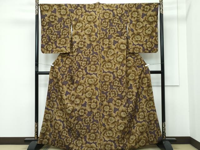 平和屋着物■極上　小紋　鹿の子花文　洗える着物　逸品　CZAA3035s5