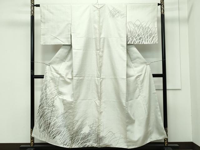 平和屋着物■極上　訪問着　本場染大島紬　手描き　白鷺　逸品　CZAA3039s5