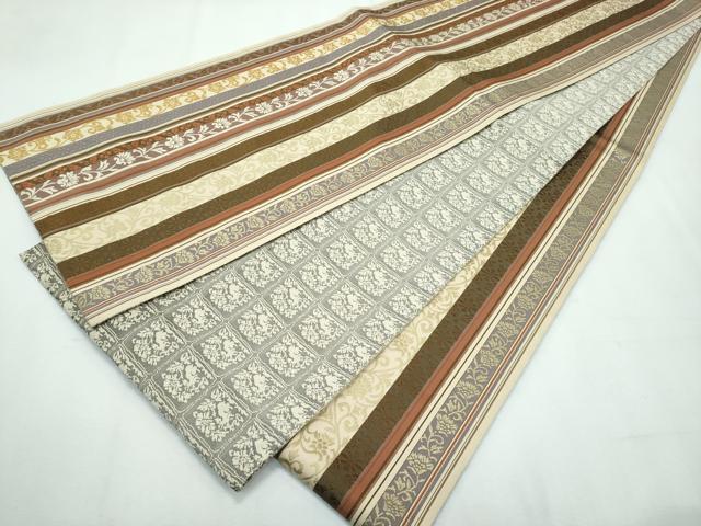 平和屋本店□極上 本場筑前博多織 伝統工芸士 岩瀬安正作 両面 全