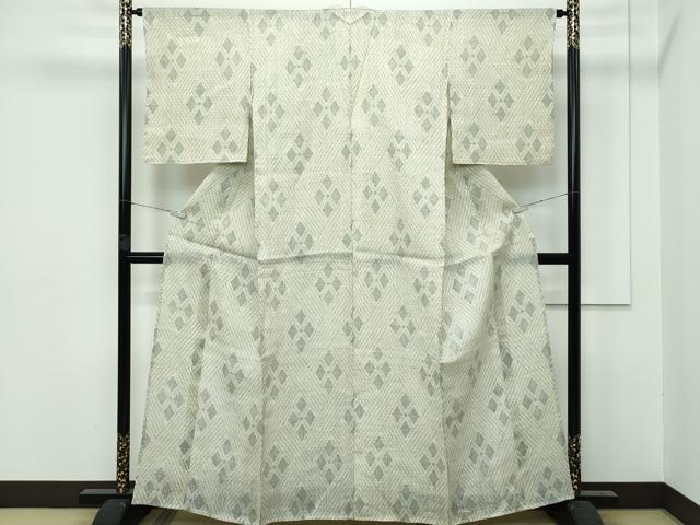 平和屋本店■超希少　夏物　重要無形文化財　本場宮古上布　白宮古　蒸栗色地　苧麻　逸品　未使用　CZAA3125s5