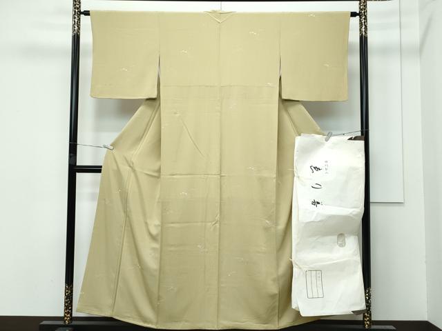 平和屋着物■極上　小紋　草花文　金彩　木蘭色地　ゑり善扱い　たとう紙付き　逸品　CZAA3146s5