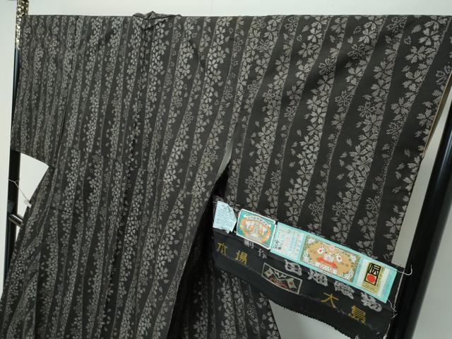 平和屋着物□極上 本場大島紬 9マルキ 泥染め 証紙付き 逸品 CYAA2757s5