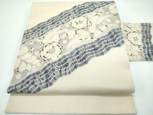 平和屋着物■極上　日本工芸会正会員　絞りの小倉　辻が花の建亮　小倉建亮　九寸名古屋帯　鬼しぼ縮緬　逸品　CZAA3180s5