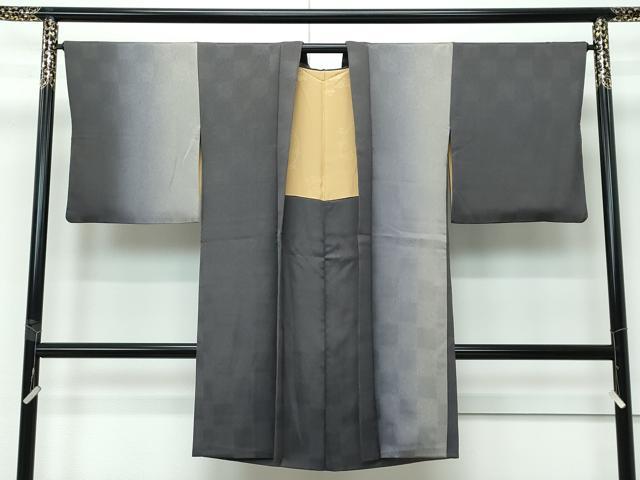 平和屋着物■極上　長羽織　市松地紋　暈し染め　逸品　CZAA3224s5