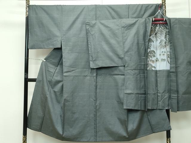 平和屋着物■極上　男性　紬　アンサンブル　幾何学文様　そごう扱い　逸品　CZAA3230s5