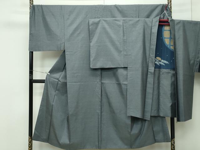 平和屋着物■極上　男性　男柄の最高峰　西郷柄　西郷絣　本場大島紬　アンサンブル　キングサイズ　青鈍色地　逸品　CZAA3236s5