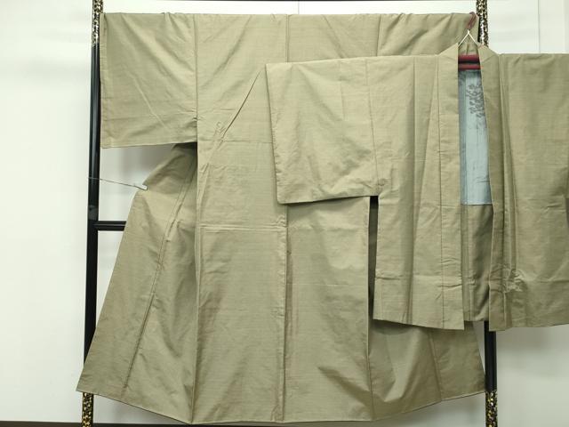 平和屋着物■極上　男性　本場大島紬　アンサンブル　絣文様　黄海松茶色地　逸品　CZAA3237s5