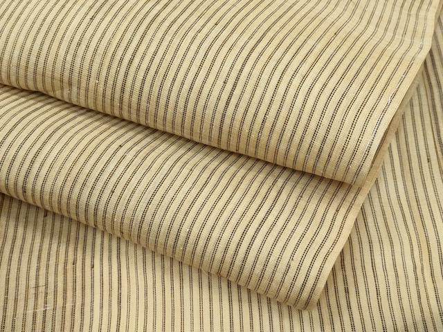 平和屋本店■極上　夏物　芭蕉布　縞　榛色地　西武百貨店扱い　手積み芭蕉糸100％　逸品　未使用　CZAA3282s5