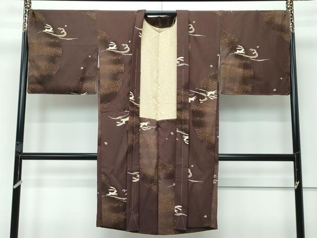 平和屋着物■極上　長羽織　雪輪跳び兎文　憲法色地　逸品　未使用　CZAA3294s5