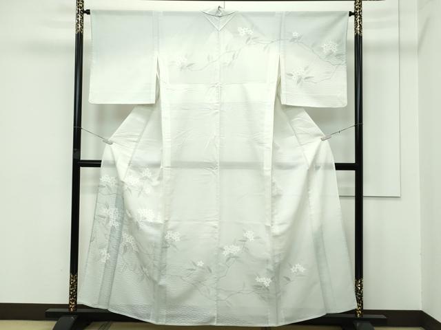 平和屋着物■極上　夏物　訪問着　流水紋紗　草花文　暈し染め　金銀彩　逸品　CZAA3347s5