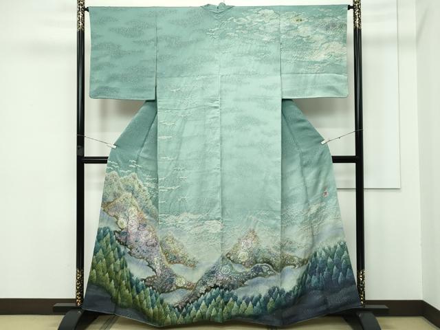 平和屋本店■極上　吉乃一廉　幻の辻が花　訪問着　辻が花　絞り　暈し染め　銀通し地　逸品　CZAA3351s5