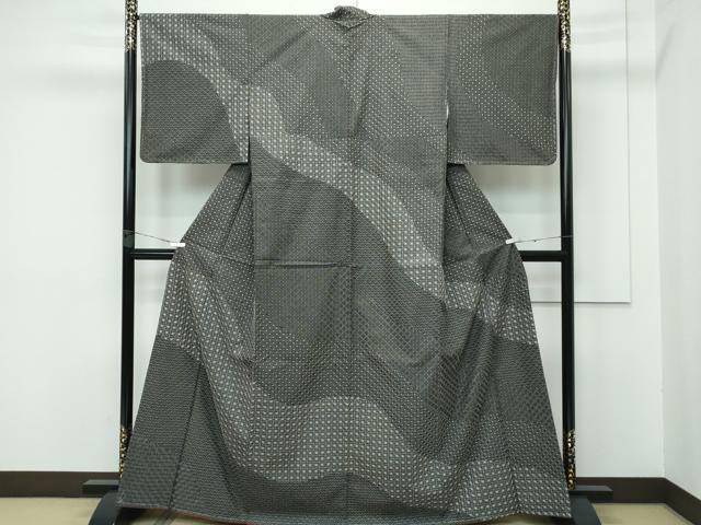 平和屋本店■極上　訪問着　刺し子　吉祥文　黒地　逸品　未使用　CZAA3355s5