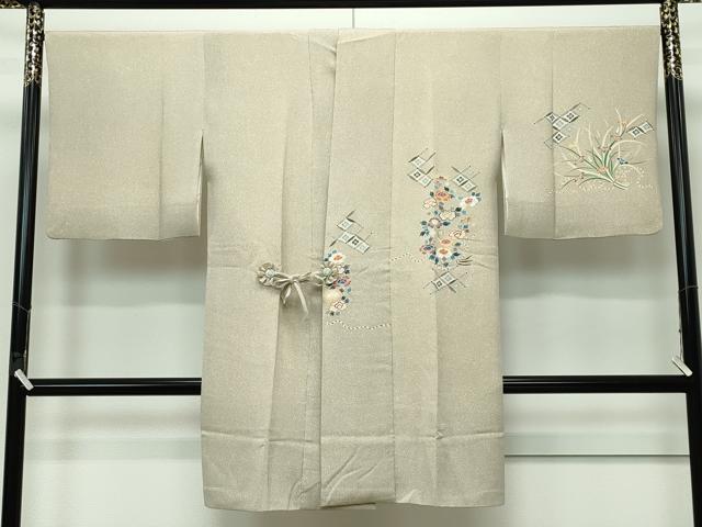 平和屋本店■極上　東京友禅　熊谷好博子　道中着　ロング丈　七宝草花文　鬼しぼ縮緬　逸品　CZAA3400s5