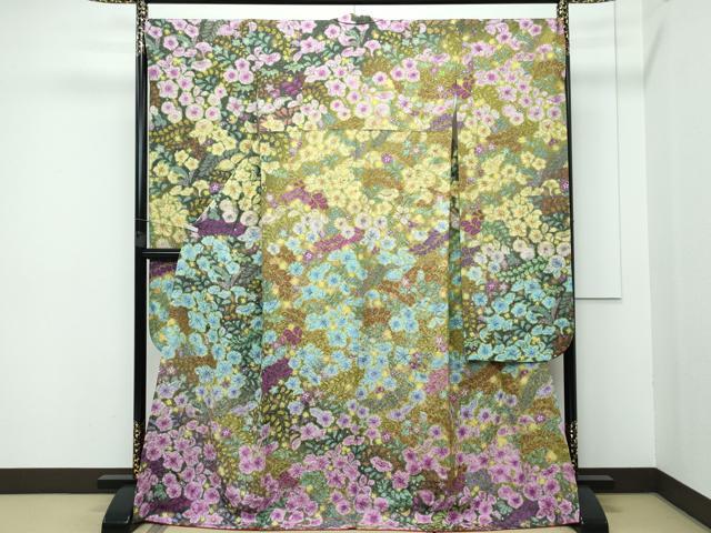 平和屋本店■極上　振袖　辻が花　絞り　暈し染め　銀通し地　逸品　CZAA3403s5